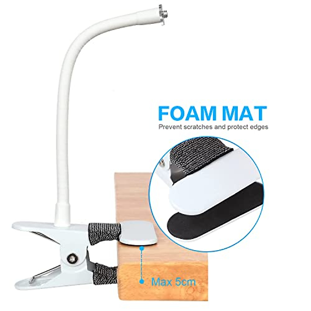 Flexible Baby Monitor Mount for VTech VM819 Baby Monitor Baby Camera Holder Stand Shelf, Versatile Twist Mounting for Crib Nursery Cot Shelves or Furniture, Baby Monitor Kits, White, No Drill