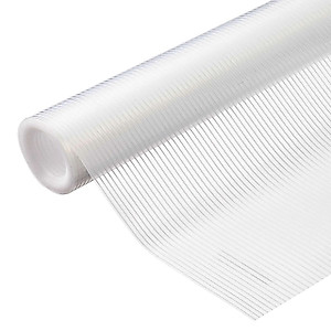 1 Roll Clear Ribbed Shelf Drawer Liner Cover 12"X30" Non Slip Cushion Grip Mat 1 Roll Clear Ribbed Shelf Drawer Liner Cover Non Slip Cushion Grip Tool Box Mat Pad 12" Wide X 30" Long Approx Lining