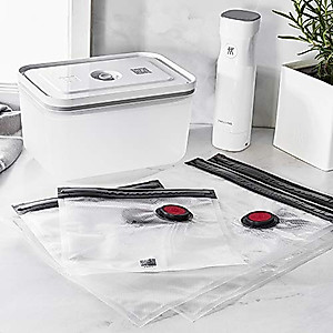 ZWILLING Fresh & Save Vacuum Sealer Machine 6-pc Starter Set, Airtight Food Storage Container, Reusable Sous Vide Bags, Meal Prep, BPA Free