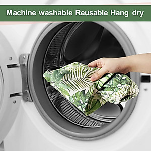 TOGETRUE Plastic Bag Holder, Wall Mount Plastic Bag Organizer Dispenser, Heavy Duty Grocery Bag Storage Holder, Hanging Shopping Bag Holder for Home Kitchen Camper (Green Leaves 2 Pcs)