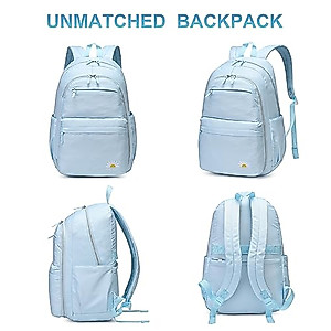Caran·Y Kids' Backpacks Multipurpose, Waterproof,Spacious Lightweight School Bookbag for 15.6-inch Laptop,Bottle Side Pockets and Suitable for Ages 6 and Up Girl Boy Toddler Backpack（Aqua Blue）