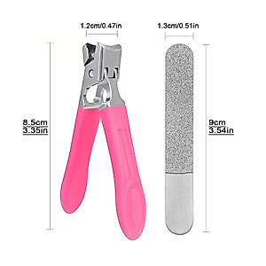 SG Nekoo Nail Clippers for Thick Nails Hard Fingernails and Toenails Cutter with File, Ultra Sharp Curved Splash Proof Trimmer for Adults Men Women Seniors (Mid-pink)