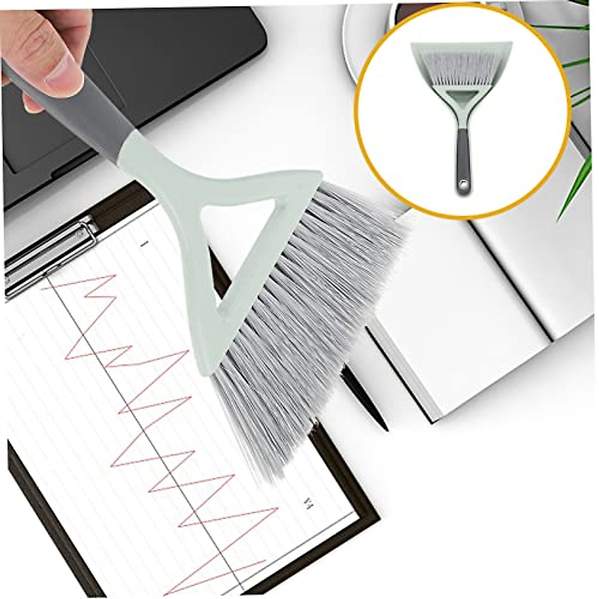 PLAFOPE 1 Set Broom Dustpan Keyboard Cleaning Brush Mini Hand Broom and Dustpan Table Cleaning Tool Mini Broom Home Cleaning Accessory Mini Cleaning Broom Cleaning Kit Plastic Green