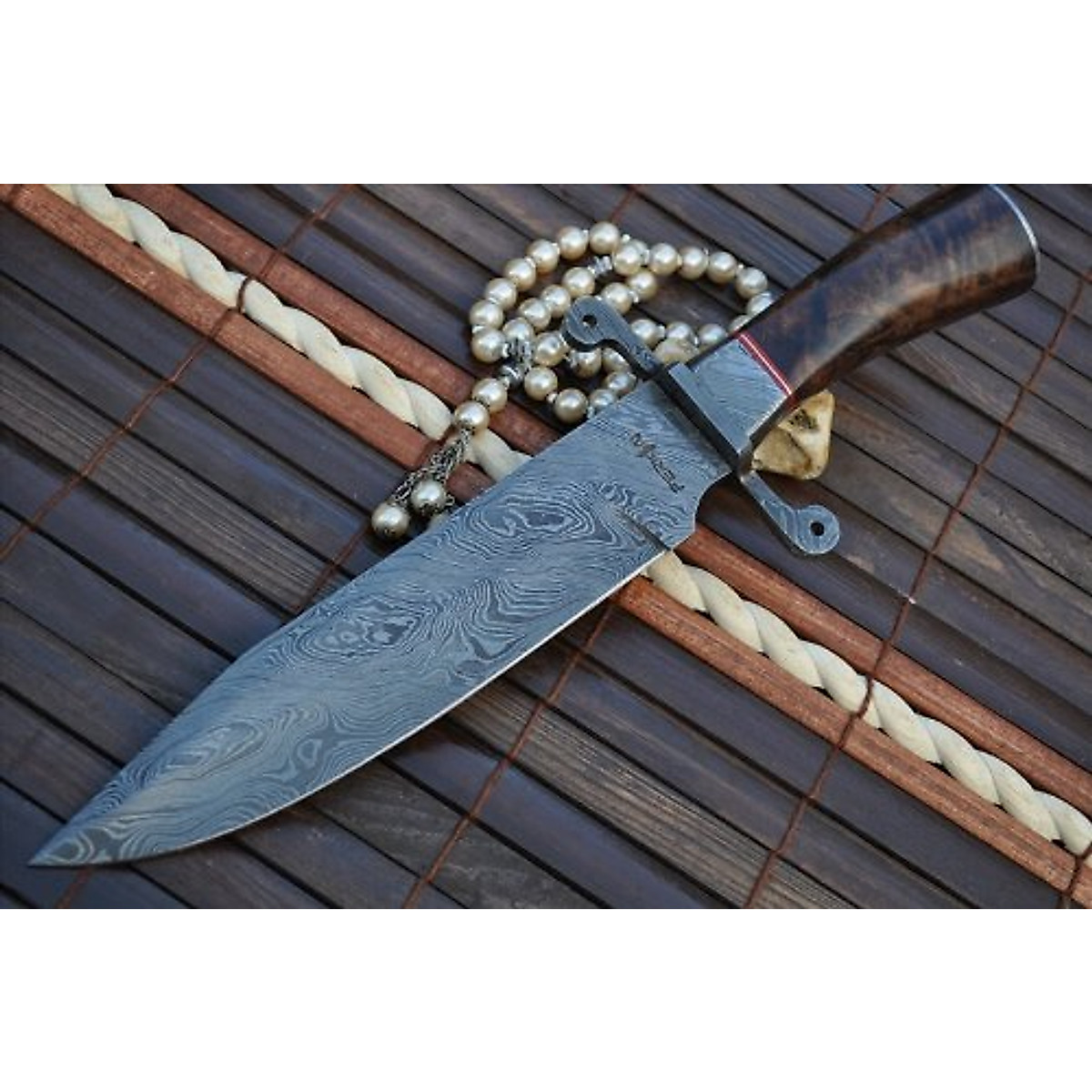 Perkin Handmade Damascus Steel Hunting Knife Sheath - US45