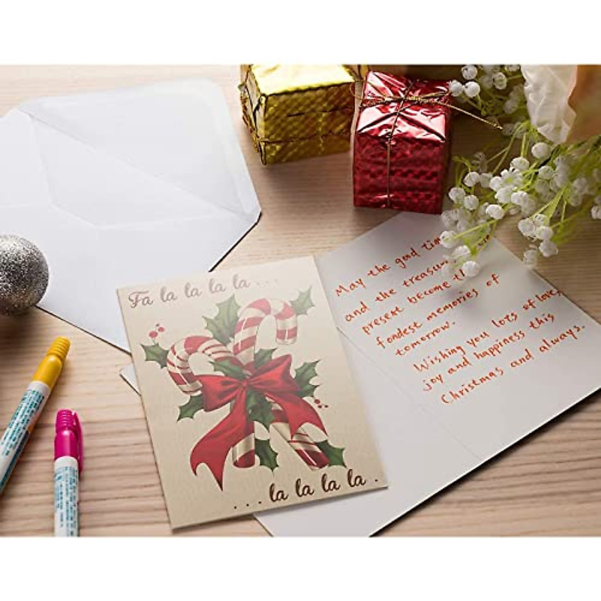 48-Pack Vintage Merry Christmas Greeting Cards Box Set - Holiday Greeting Cards with 6 Vintage Christmas Designs, Envelopes Included, 4 x 6 Inches