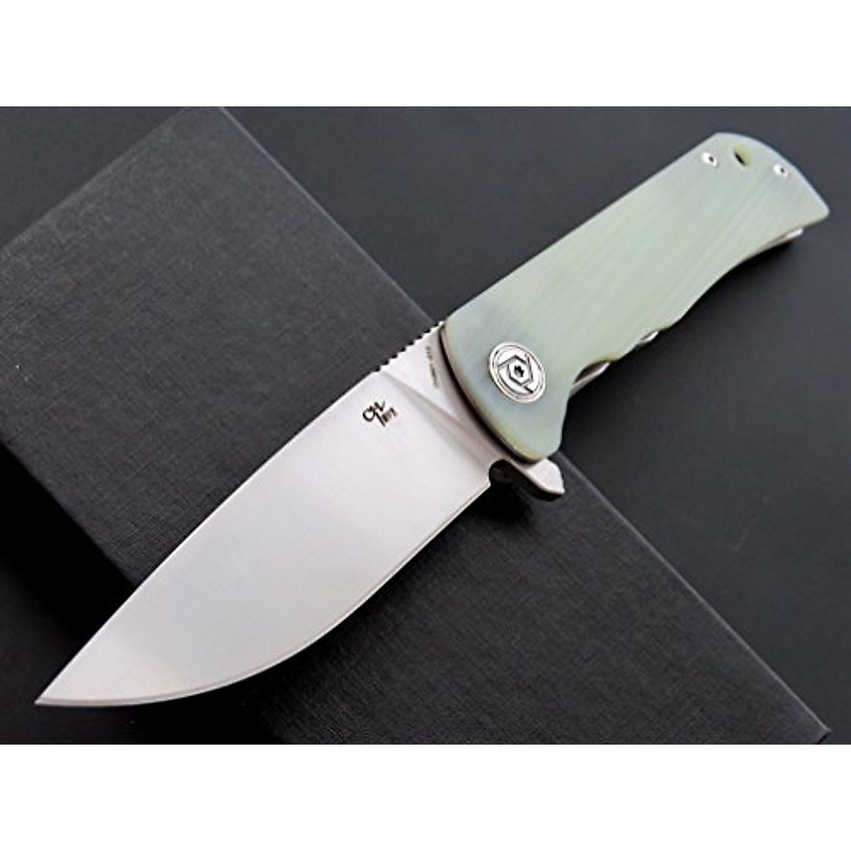 Eafengrow CH3001-G10 Folding Knives D2 Steel Blade G10 Material Handle Outdoor Camping Knife Hunting Survival Hand EDC Tools (Jade)