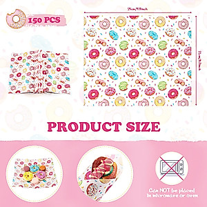 150 Pcs Donut Wax Paper Sheets, 10 x 8 Inch Hamburger Patty Paper, Sandwich Separators Wrap Paper for Home Restaurants Kitchen Baking Summer Party Supplies