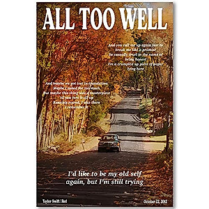 Music Poster Home Decor Taylor By Singer Album Cover Posters By Art Canvas Wall Art Hanging Picture Print Living Room Bedroom Decorative Painting (F,12x18in Unframe)