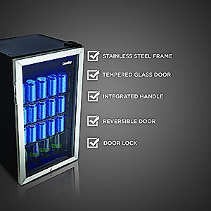 Danby DBC117A1BSSDB-6 117 Can Beverage Center, 3.1 Cu.Ft. Freestanding Drinks Refrigerator for Basement, Dining, Living Room-Bar Fridge Perfect for Beer, Pop, Water, Black/Grey