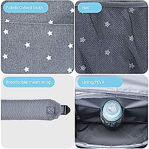 Orzbow XL Universal Stroller Organizer, Waterproof Large Baby Diaper Bag, Stroller Caddy Organizer with Cup Holder & Shoulder Strap, 4 Ways To Carry-Backpack,Shoulder,Messenger & Mom Handbag (Grey)