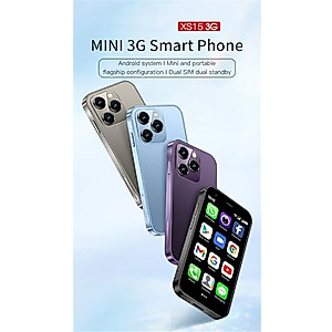 XS15 Mini Smartphone for Kid Unlocked 3G Tiny Smartphone Android 8.1 3inches Display 2GB RAM 16GB ROM WiFi Bluetooth Backup Small Cellphone Gift for Student (Black)