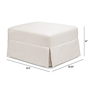 NAMESAKE Gliding Ottoman in Performance Cream Eco-Weave, Water Repellent & Stain Resistant, Greenguard Gold & CertiPUR-US Certified