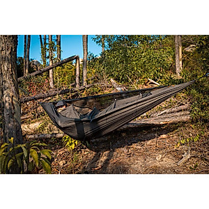OneTigris KOMPOUND Camping Hammock with Net, Lightweight Portable Hammock with Warm Internal Cover & Tree Friendly Straps for Backpacking, Camping, Hiking, Travel, Beach, Backyard