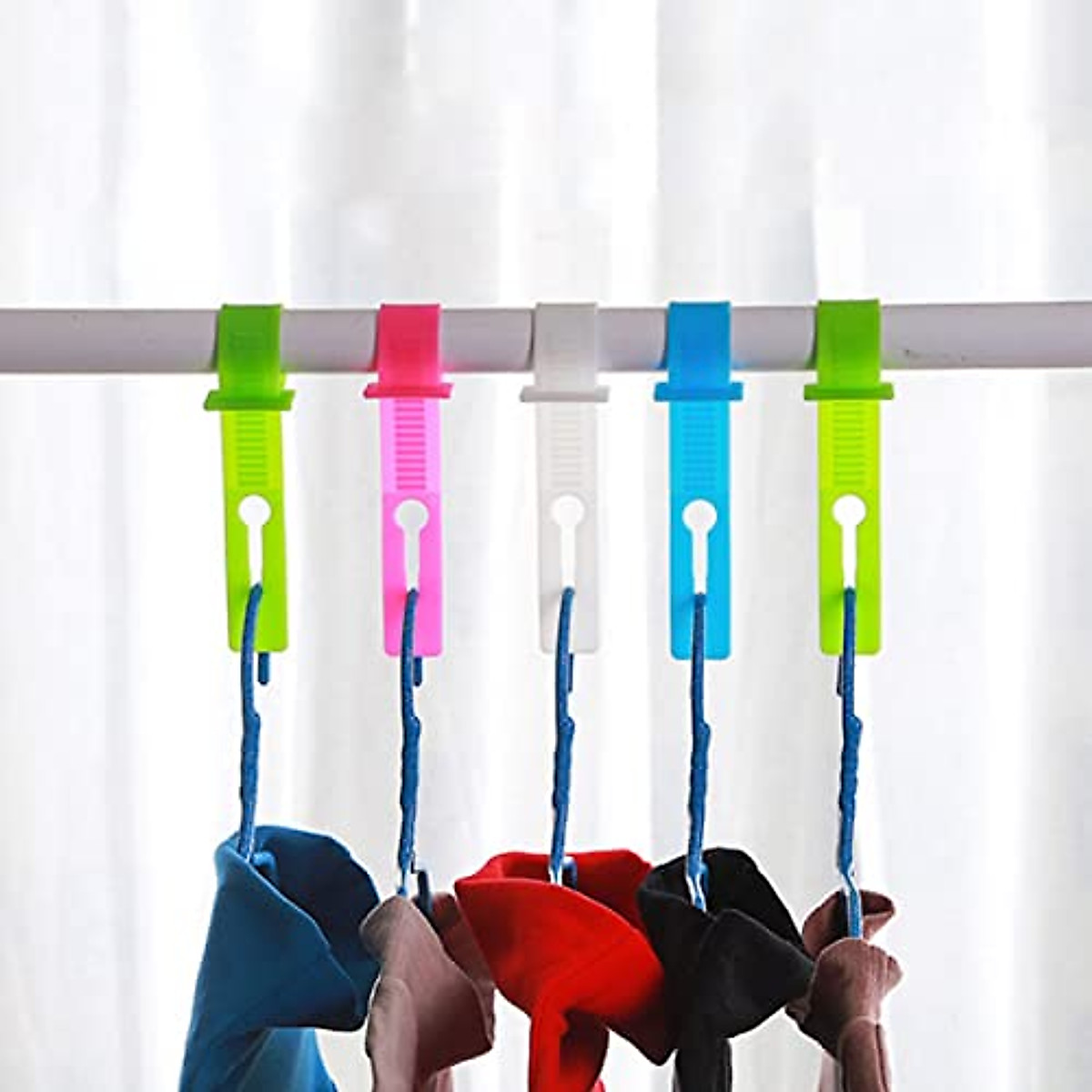 STOBAZA Color Wind Clothes for Slip Spacer Non- Fixing Hanger Pole Creative Ring Proof Outdoor Exquisite Skid-Proof Off Clothing Buckle Practical Accessories Pp Retaining Cloth-Drying