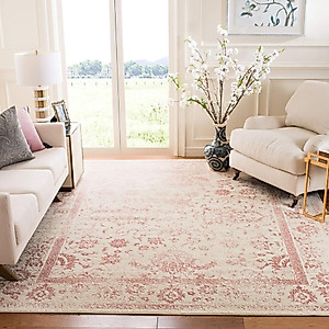 SAFAVIEH Adirondack Collection Area Rug - 8' x 10', Ivory & Rose, Oriental Distressed Design, Non-Shedding & Easy Care, Ideal for High Traffic Areas in Living Room, Bedroom (ADR109H)