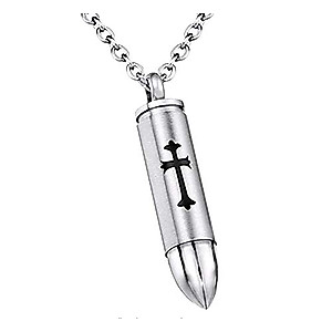 MEMORIALU Celtic Cross Bullet Urn Necklaces for Mom Ashes Women Cremation Jewelry Stainless Steel Keepsake Memorial Pendant for Mother