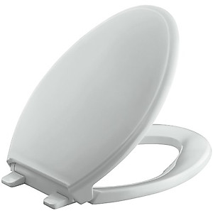 KOHLER K-4733-95 Glenbury Quiet-Close with Grip-Tight Bumpers Elongated Toilet Seat, Ice Grey