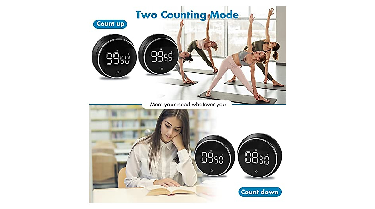 Geekpartn Rechargeable Timer-Digital Kitchen Timer- Classroom Timer for Kids- Magnetic Countdown ...