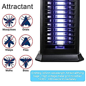 Bug Zapper Electric Indoor Insect Killer suspensible UV Light | Mosquito Killer Bug Fly Pests Attractant Trap Zapper Lamp w/Powerful 1000V Grid for Indoor Home Bedroom,Kitchen, Office