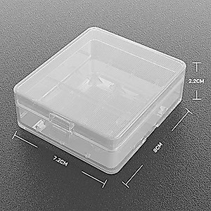 LCLEBM 4Pcs 3600mAh Flat Top 3.7V 30A Rechargeable Battery with 1 Bay USB Charger and Storage Holder Case for Fan Spotlight Flashlight,Camera and More