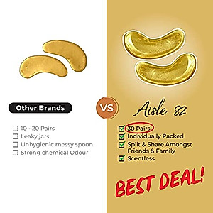 30 Pairs Under Eye Patches - 24K Gold Eye Mask - Under Eye Mask for Dark Circles Under Eye Treatment for Women – Collagen Gold Eye Masks for Dark Circles and Puffiness - Under Eye Bags Treatment