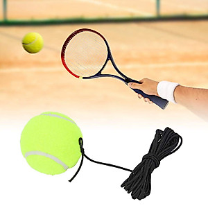 Tennis Ball, Tennis Ball Parking Aid,Tennis Beginner Training Ball with Elastic Rubber String for Single Practice, Rubber Woolen Trainer Tennis Ball