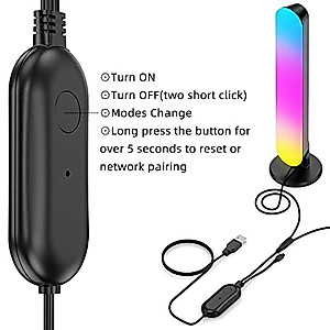 Smart LED Light Bars 2 PCS, Light Bar Dimmable Color Changing with Music Sync, Ambient Lighting Compatible with Alexa and Google Assistant, Gaming Lights with WiFi APP