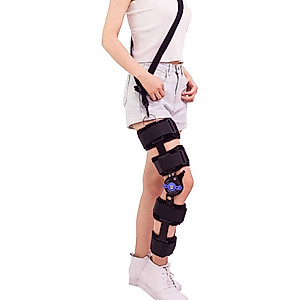 Hinged Knee Brace ROM Knee Brace For Arthritis Joint Pain Meniscus Tear For Knee Injury Recovery Relieve Knee Burden Length Angle Adjustment Carbon Fiber Material Adjustable Knee Immobilizer