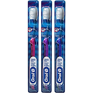 Oral-B Indicator Ortho Toothbrush, Trimmed for Braces, 35 Soft (Colors Vary) - Pack of 3