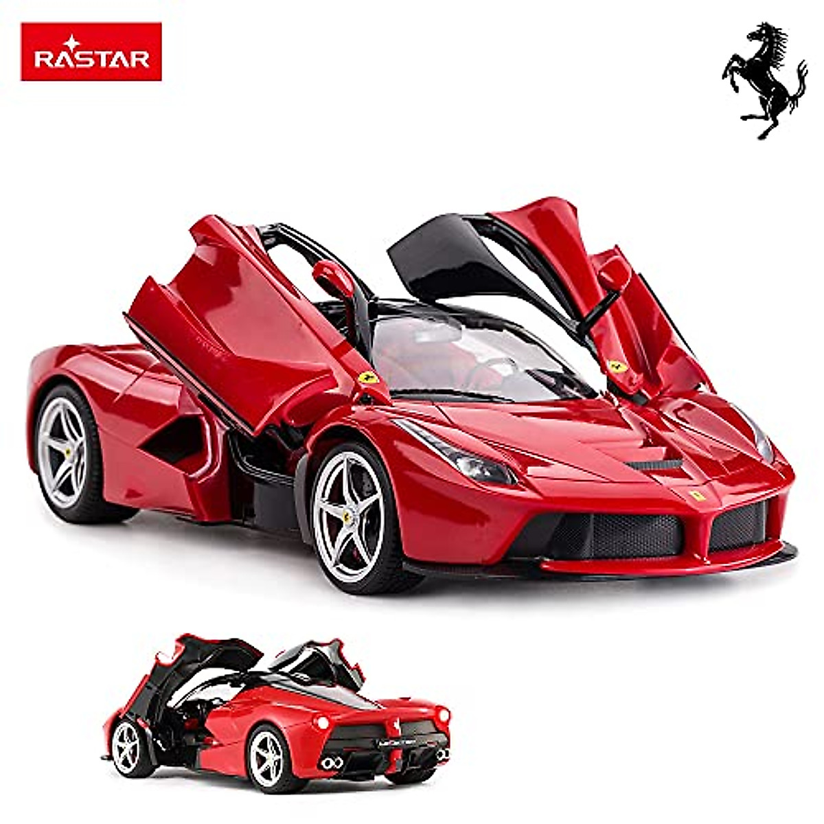 Rastar RC Car | 1/14 Scale Ferrari LaFerrari Radio Remote Control R/C Toy Car Model Vehicle for Boys Kids, Red