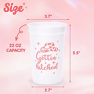 Tuitessine 12-Pack Disco Cowgirl Bachelorette Party Cups Reusable Girls Trip Stadium Plastic Cup Cute Drinking Cups for Western Bridal Shower Party Supplies Wedding Engagement Favor(22 oz)