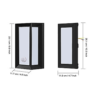 Phenas 18W Motion Sensor LED Wall Light Outdoor Dusk to Dawn Light Sensor LED Wall Sconce Light Waterproof LED Wall Lamp for Patio Porch Courtyard Garden Backyard Villa, Cold White