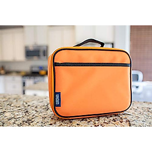 Wildkin Kids Insulated Lunch Box Bag for Boys & Girls, Reusable Kids Lunch Box is Perfect for Early Elementary Daycare School Travel, Ideal for Hot or Cold Snacks & Bento Boxes (Bengal Orange)