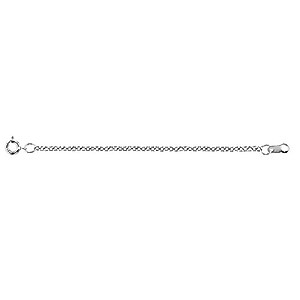 Platinum Diamond-Cut Solid Cable Chain Necklace Extender Safety Chain 2.75 Inches (1.00mm)