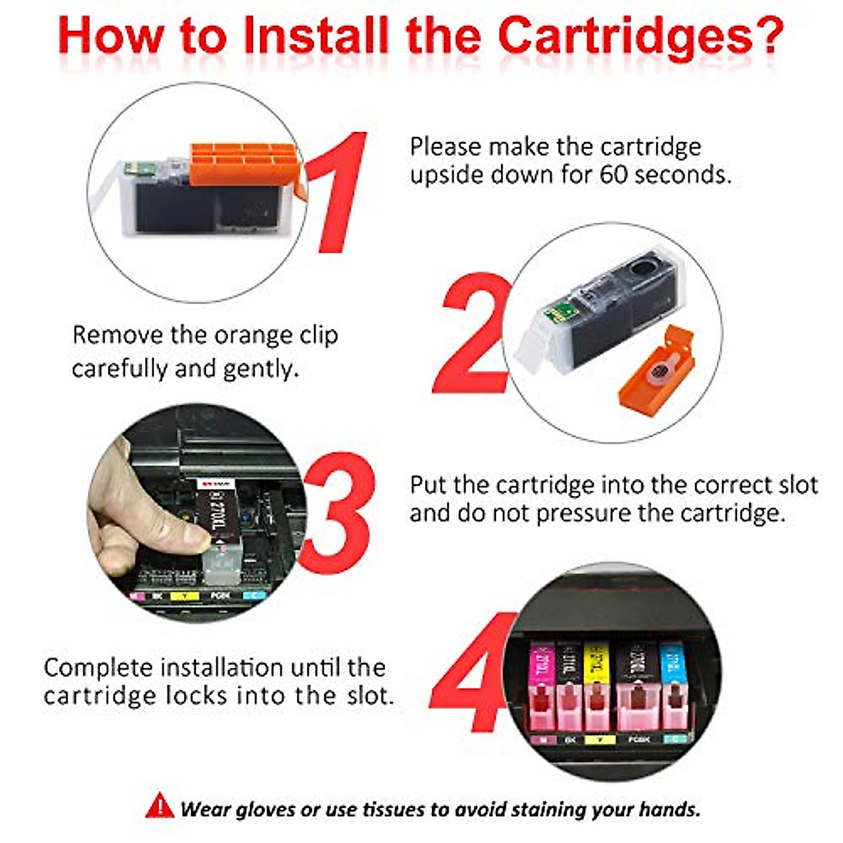 SCINK 270XL 271XL 270 271 XL Ink Cartridges 4 Sets with Gray, Work with Pixma TS9020 TS8020 MG7720 Printers 24 Pack