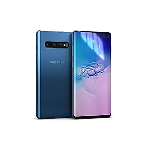 SAMSUNG Galaxy S10+ Plus 128GB+8GB RAM SM-G975F/DS Dual Sim 6.4" LTE Factory Unlocked Smartphone International Model No-Warranty (Prism Blue)