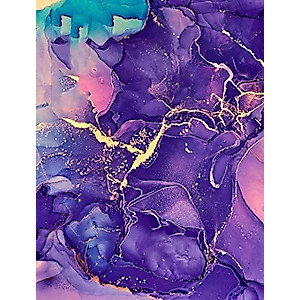 Purple Gold Soft Shaggy Throw Rug for Girls Living Room Bedroom Non-Shedding Medium Pile Carpet Under Dining Table Marble Pattern Colorful Home Office Floor Rug Indoor Kitchen Hallway Runner 5x8