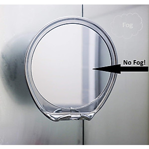 JiBen Fogless Shower Mirror with Power Locking Suction Cup, Built-in Razor Hook and 360 Degree Rotating Adjustable Arm, Personal Fog Free Bathroom Shaving Mirror (Chrome)