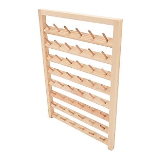 POCREATION 48 Spools Wooden Thread Holder, Wall Mounted Sewing Thread Rack for Sewing, Quilting, Embroidery, Decorative Pine Thread Organizer, for Household Use,