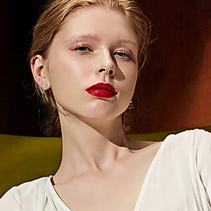 Jstyle 6Pairs Clear Plastic Post Stud Earrings for Women Plastic Earrings for Sensitive Ears Cubic Zirconia Stud Earrings Set 3mm-8mm