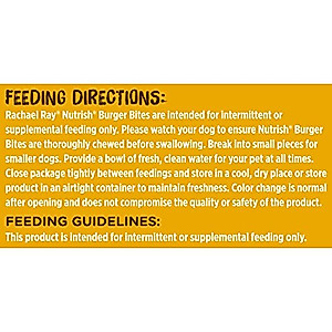 Rachael Ray Nutrish Burger Bites Real Meat Dog Treats, Beef Burger with Bison Recipe, 12 Ounces, Grain Free