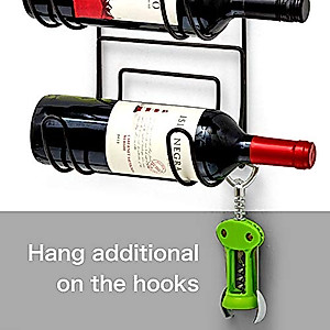 EZOWare 6 Wine Bottle Wall Mounted Metal Holder Rack, Detachable Multipurpose 6 Level Towel Storage Organizer Shelf