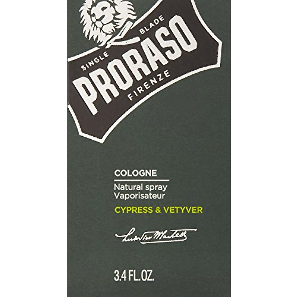 Proraso Eau De Cologne, Cypress and Vetyver, 3.4 Fl Oz