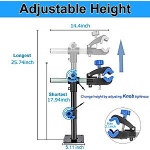 Clothink Bike Repair Stand Wall Mount Height Adjustable, Bicycle Maintenance Workstand Repair Rack for Mountain Road Bikes