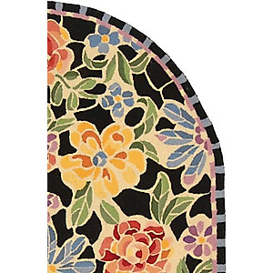 SAFAVIEH Chelsea Collection Area Rug - 4'6" x 6'6" Oval, Black, Hand-Hooked French Country Wool, Ideal for High Traffic Areas in Living Room, Bedroom (HK214B)