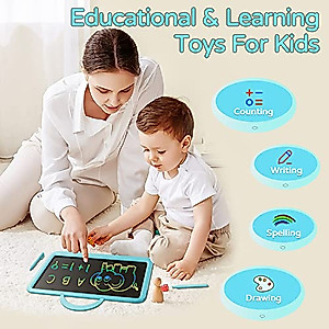 15 Inch LCD Writing Tablet Toddler Learning Toys for 3+ Years Old Boys and Girls, Colorful Screen Drawing Tablet, Reusable and Portable Doodle Board for Kids with Handle