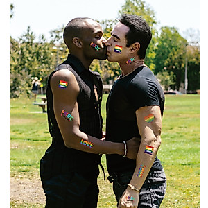 200+ Pcs Pride Tattoos,Gay Pride Tattoos, 20 Sheets Pride Temporary Tattoos, Waterproof Rainbow Flag Tattoo Stickers for Pride Equality Parades and Celebrations