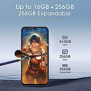 Ulefone Note 16 Pro Mobile Phones (16GB+256GB) Android 13 50MP Camera Octa Core Smartphone Unlocked 6.52” Waterdrop Screen, 4400mAh 4G Dual SIM Fingerprint Face ID GPS OTG, Globla Version- Black