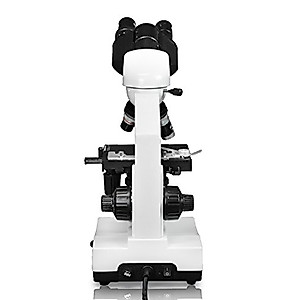 Vision Scientific VME0007B-100-LD Binocular Compound Microscope, 10x WF Eyepieces, 40x—1000x Magnification, LED Illumination, Coaxial Coarse & Fine Focus, 1.25 N.A. Abbe Condenser