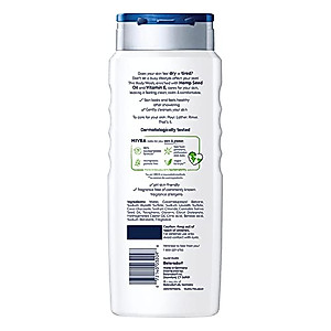 NIVEA MEN Sensitive Calm Body Wash with Vitamin E and Hemp Seed Oil, 3 Pack of 16.9 Fl Oz Bottles